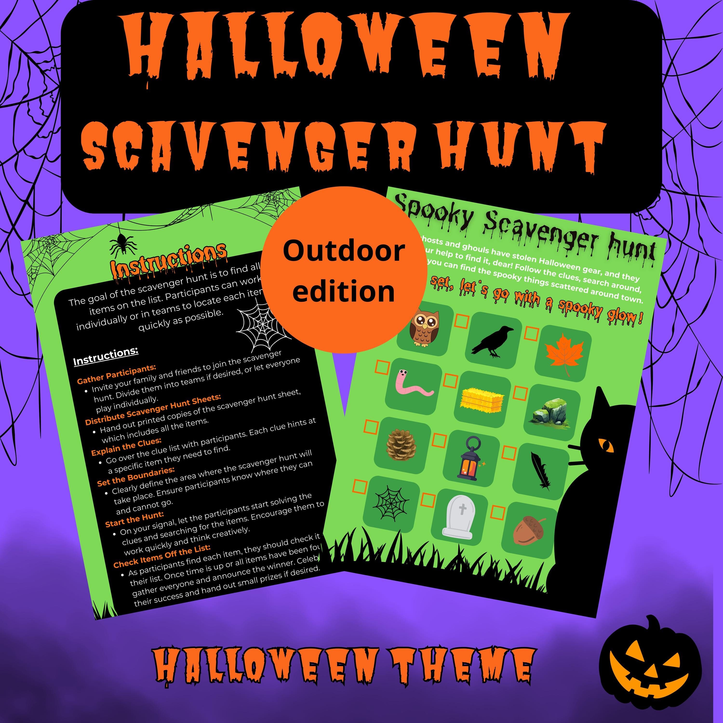 Halloween Outdoor Scavenger Hunt, Halloween Scavenger Hunt, Outdoor ...