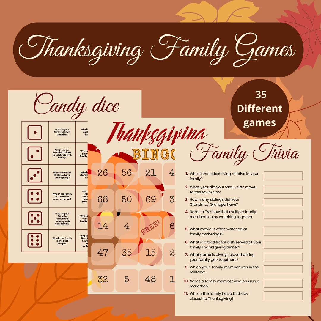 Thanksgiving Game, Thanksgiving Bingo, Thanksgiving Games, Family ...