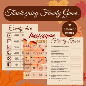 Thanksgiving Game, Thanksgiving Bingo, Thanksgiving Games, Family ...