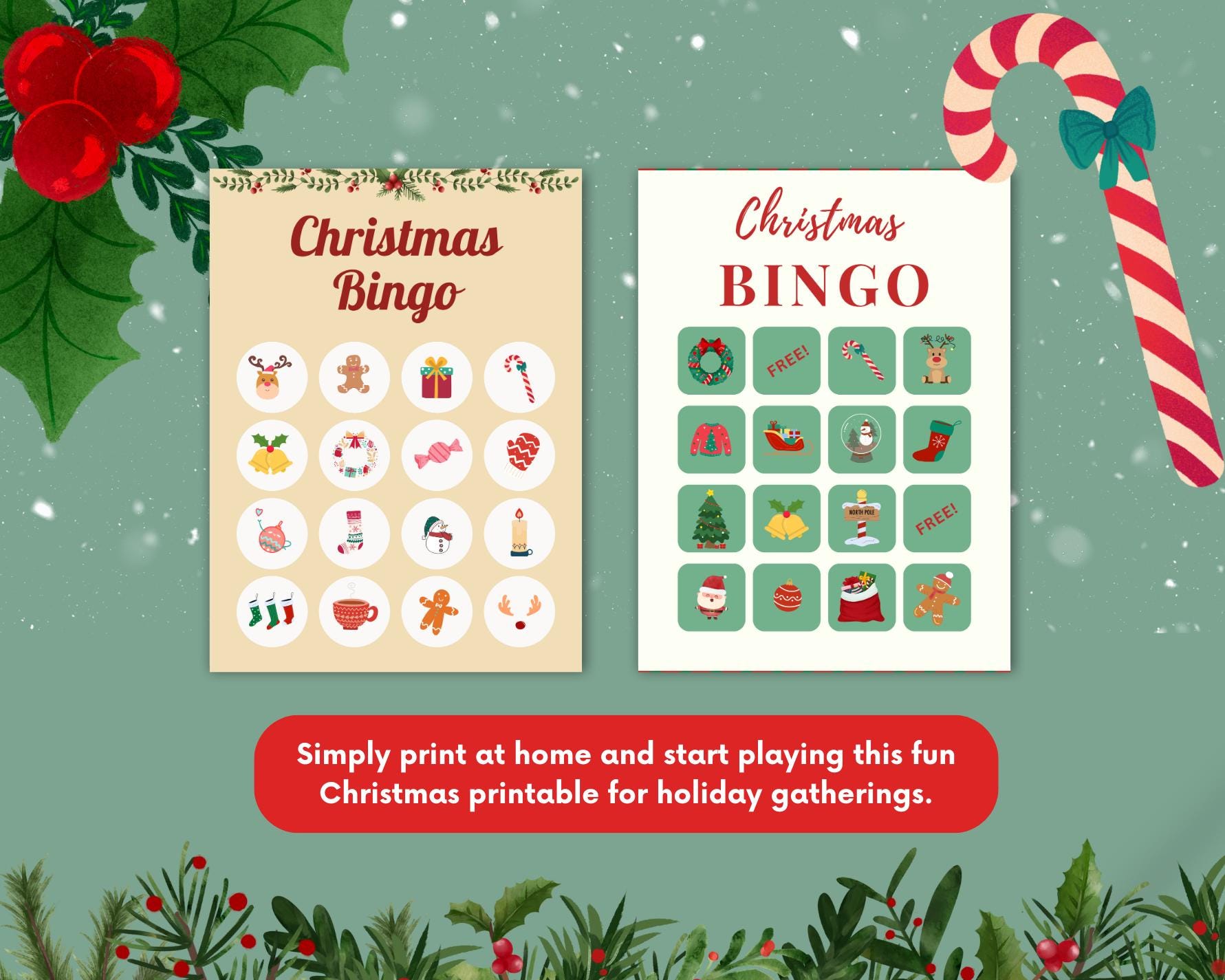 Christmas Bingo, Bingo Cards, Family Christmas Games, Holiday Game ...