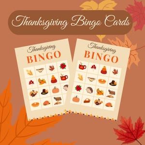 Thanksgiving Bingo, Thanksgiving Game, Fall Printable, Printable Game ...