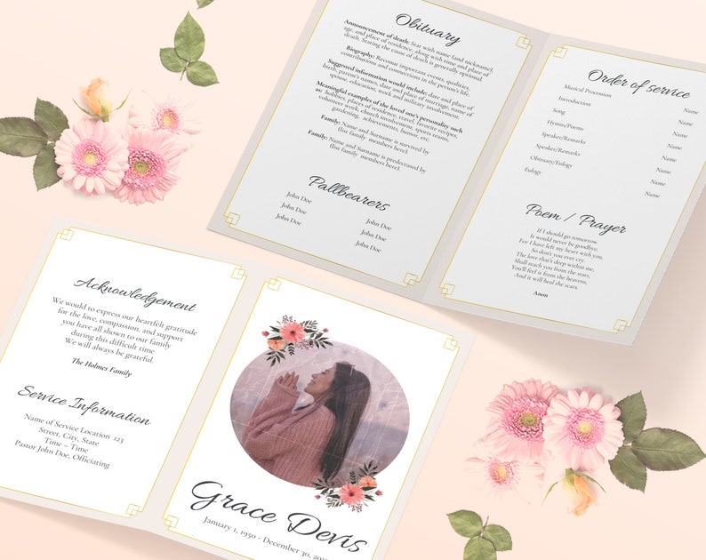 Funeral Program Template for Funeral Service Program Funeral Program ...