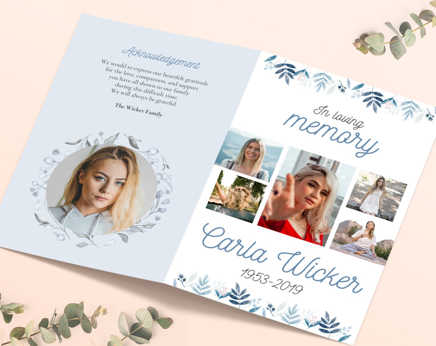Funeral Program Template for Funeral Service Program Funeral Program ...