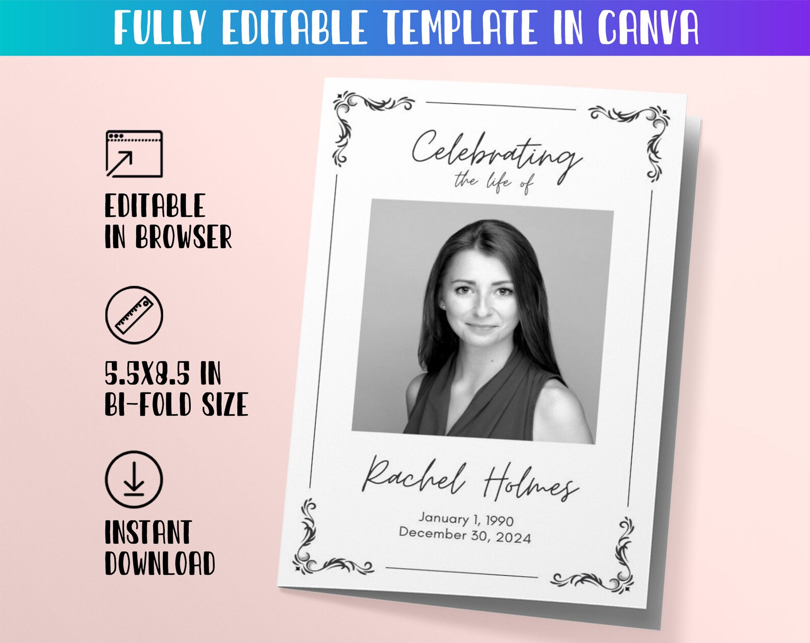 Funeral Program Template for Funeral Service Program Funeral Program ...
