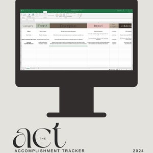 Excel Accomplishment Tracker for HR and Corporate Professionals - Etsy ...