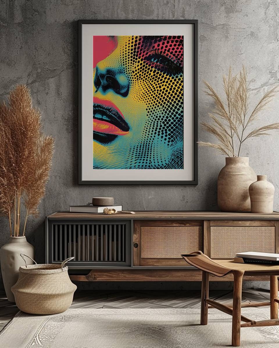 Vibrant Pop Art Halftone Digital Download | High-resolution Wall Art ...