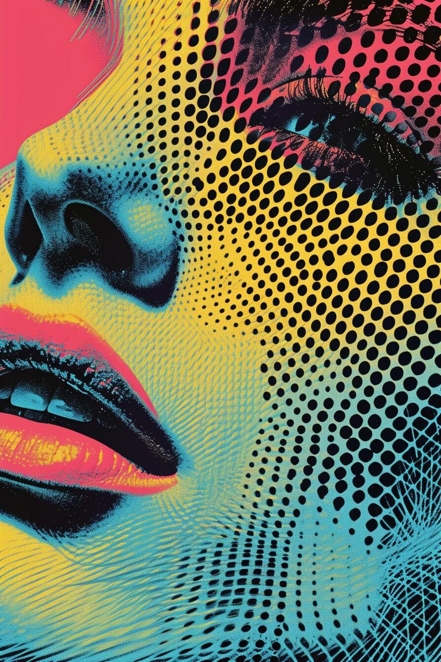 Vibrant Pop Art Halftone Digital Download | High-resolution Wall Art ...