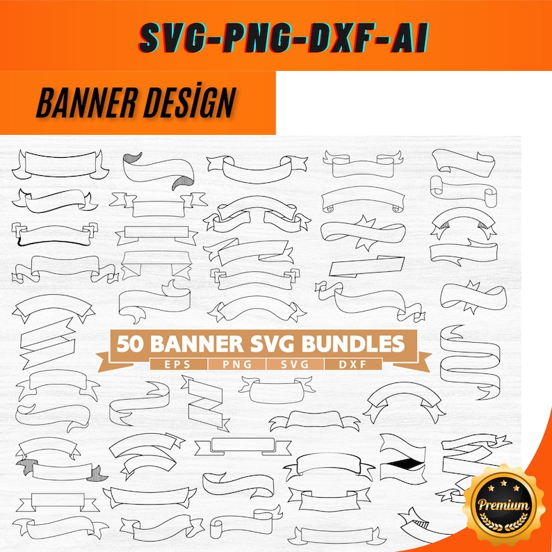 Banner Svg, Banner Svg Bundle, Banner Clipart, Banner Png, Banner Vector, Banner Outline, Ribbon ...