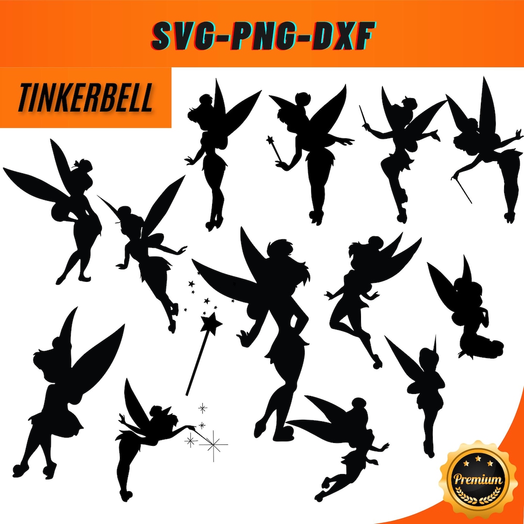 Tinkerbell SVG PNG Vector Cut Files, Enchanting Fairy Art for Crafting ...