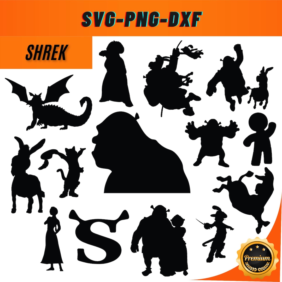 Shrek Vector Design SVG PNG Bundle, Cute Shrek Graphics for DIY ...