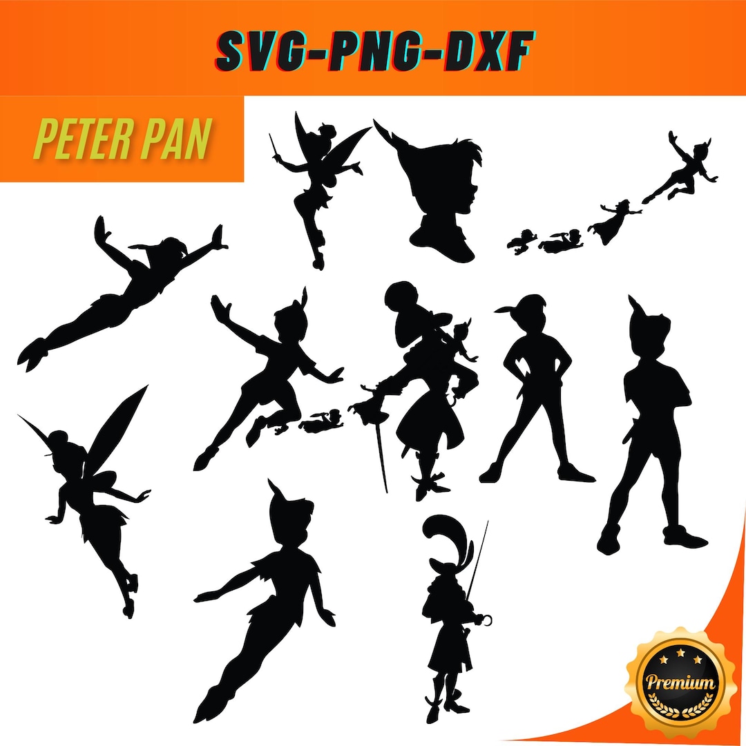 Peter Pan Silhouette SVG Vector PNG, Enchanting Craft Templates for T ...