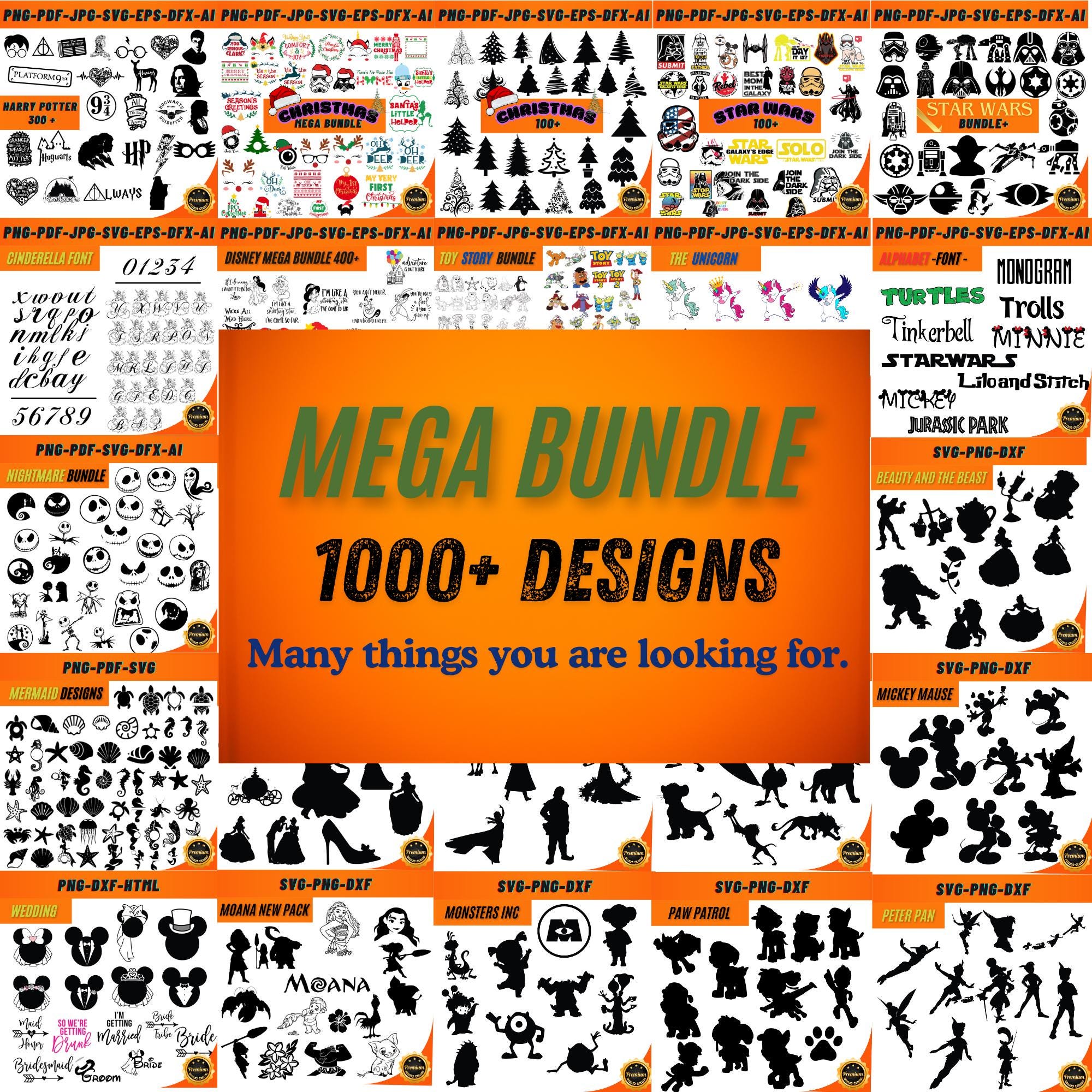 Mega SVG Bundle, T Shirt Designs SVG, Svg Files for Cricut, Silhouette ...