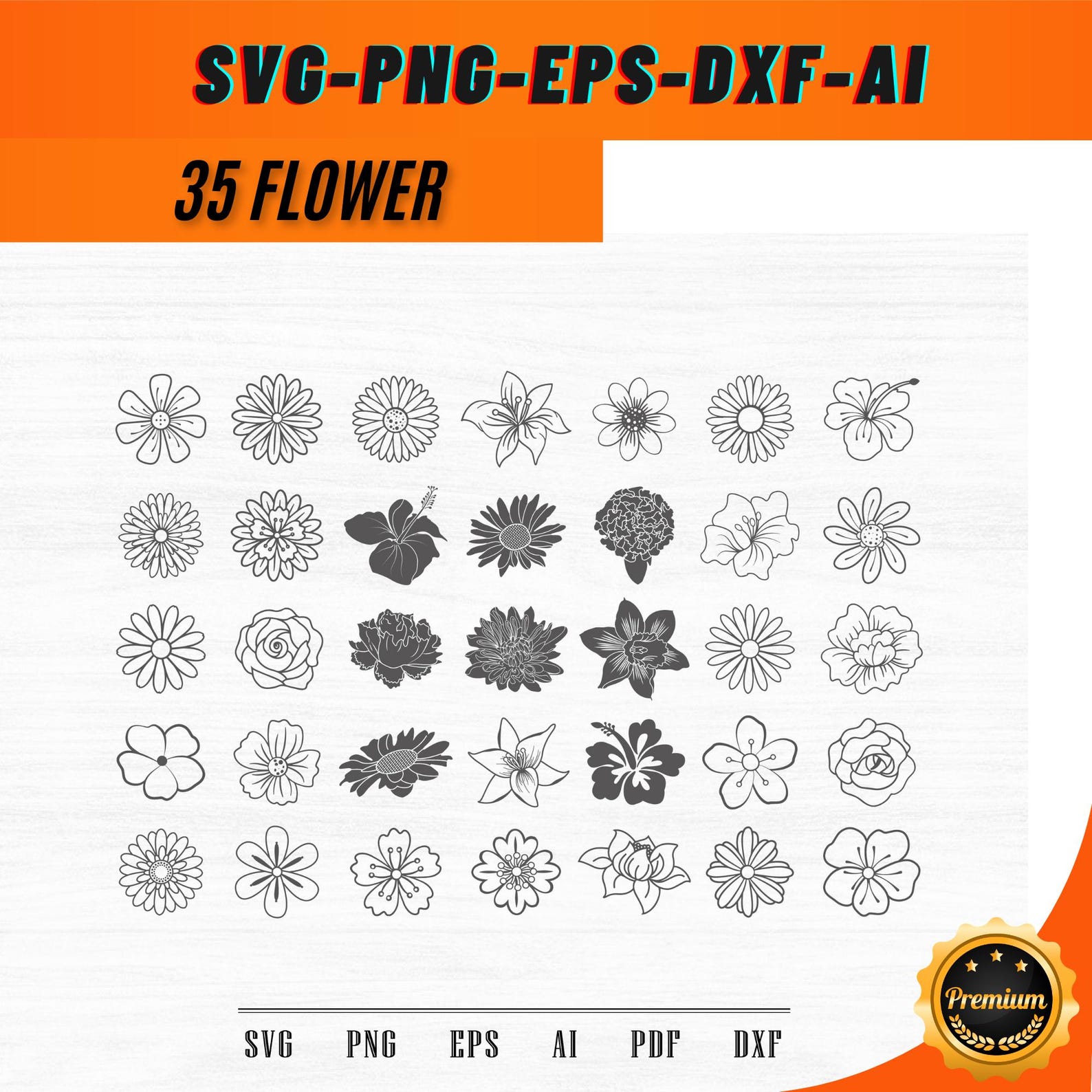 Floral Svg Bundle, Flower Svg Bundle, Flowers Bundle SVG, Wildflower ...