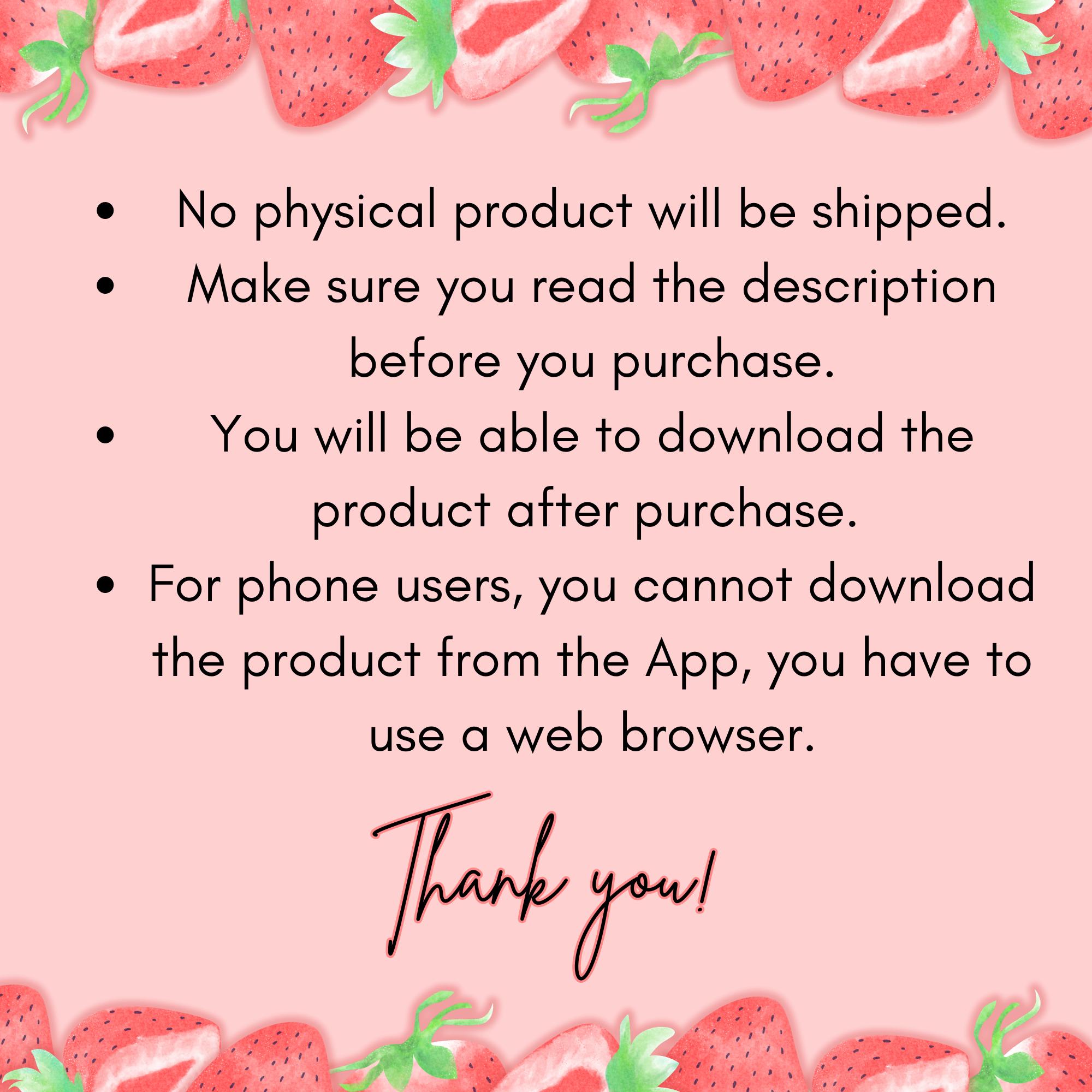 Strawberry-themed Weekly Meal Planner Bundle | Cute & Functional Meal ...