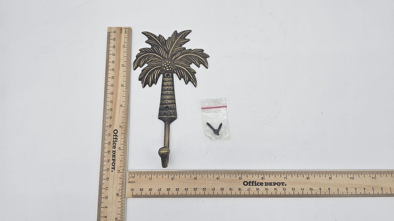 Handmade Solid Brass Palm Tree Hook: Coastal Wall Hanger - Etsy
