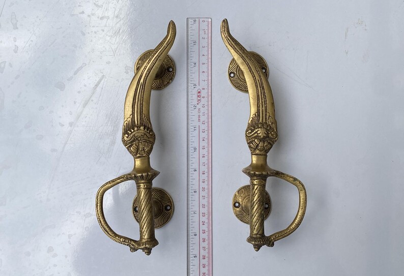 Unique Heavy Knife Designed Brass Door Handle, Brass Door Handles for ...