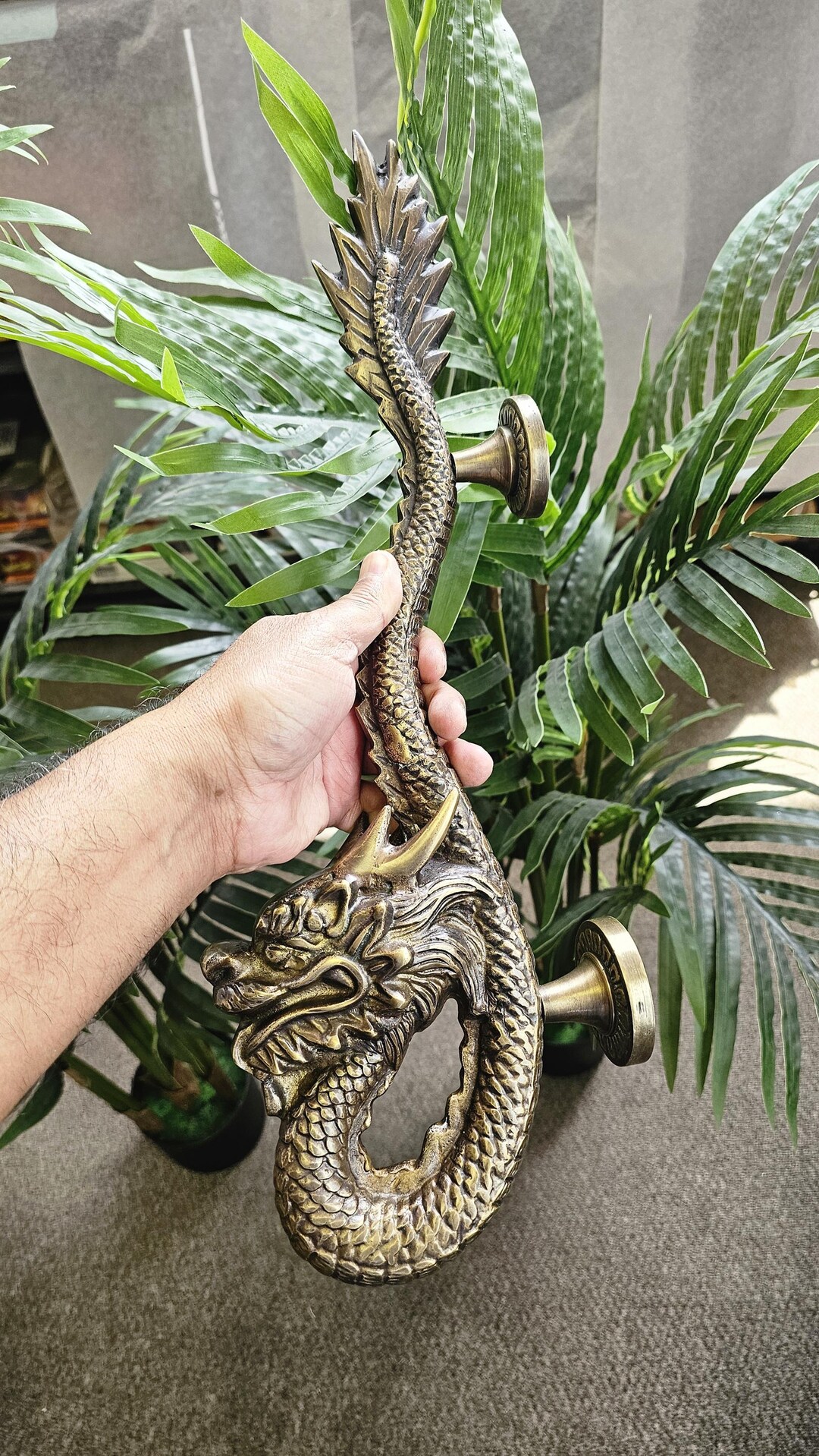 Dragon Brass Door Handles Set: Vintage Rustic Bali Decor - Etsy