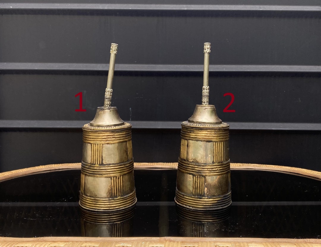 Buddhist Tongba Bhada Used to Serve Drinks and Liquors, White Metal ...