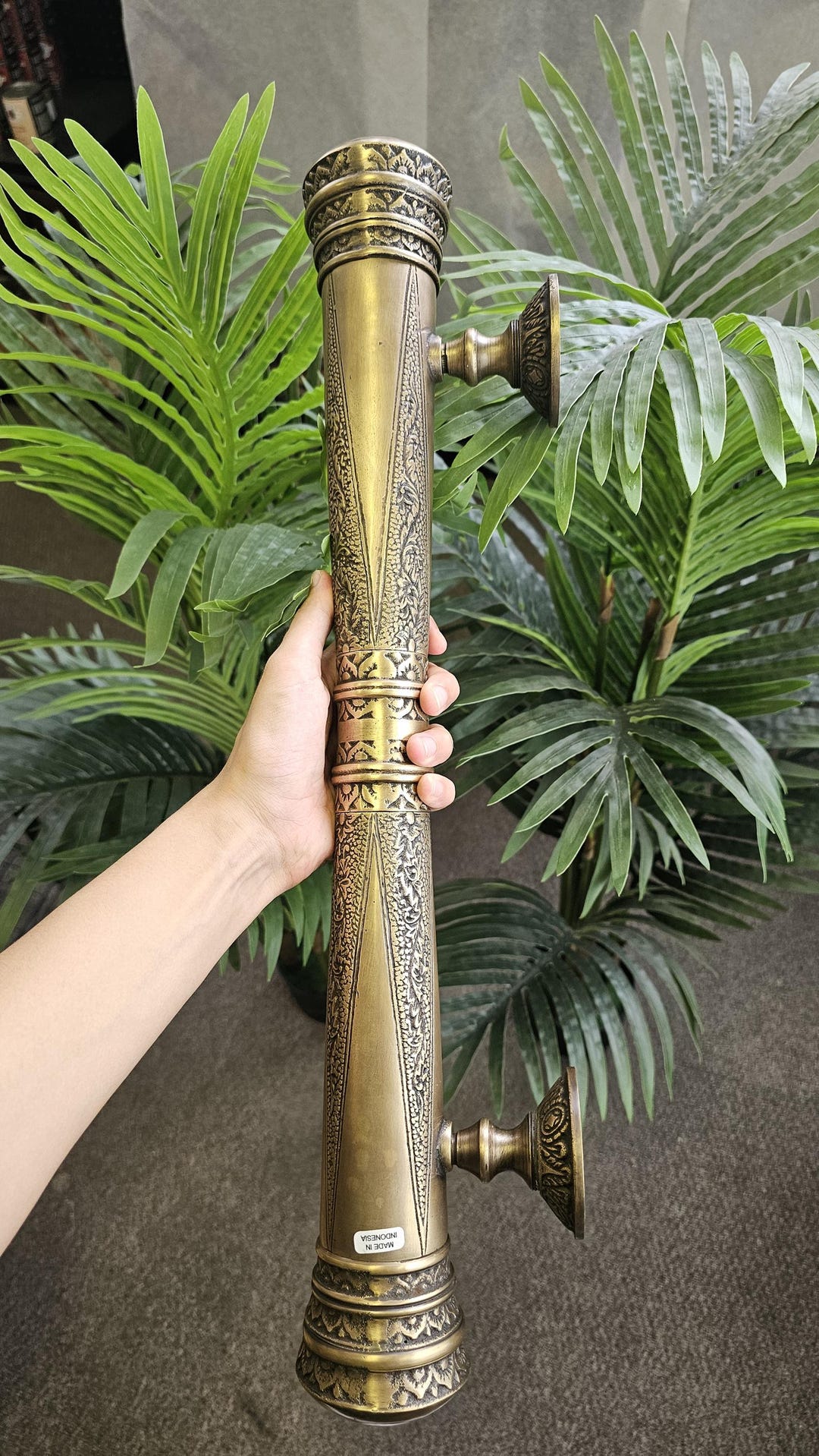 50cm Solid Brass Door Handles Set: Vintage Boho Bali Decor - Etsy