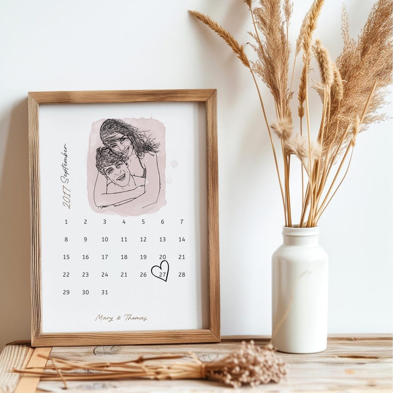 Personalized Anniversary Wall Art Special Date Calendar With Custom ...