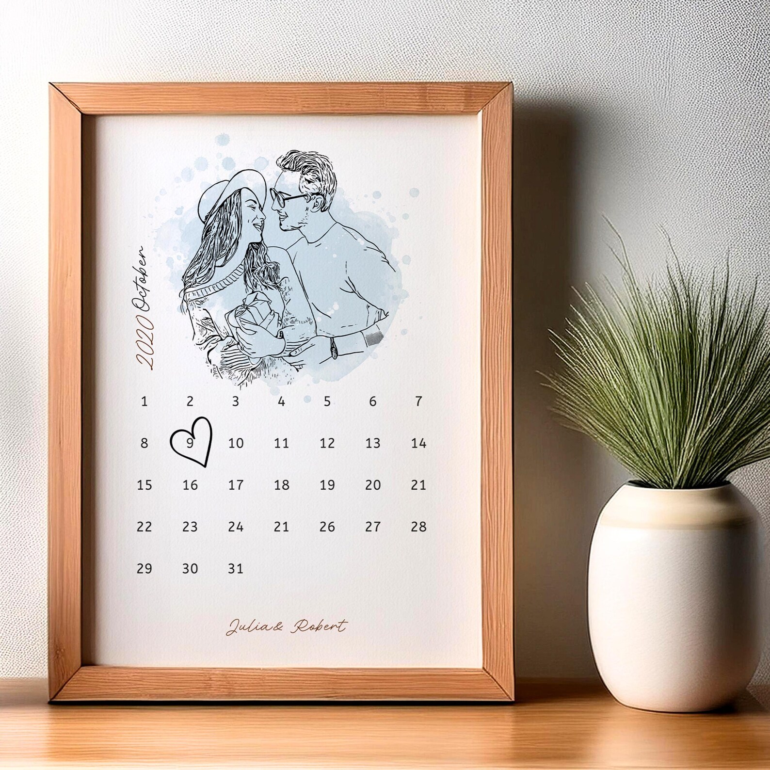 Personalized Anniversary Wall Art Special Date Calendar With Custom ...