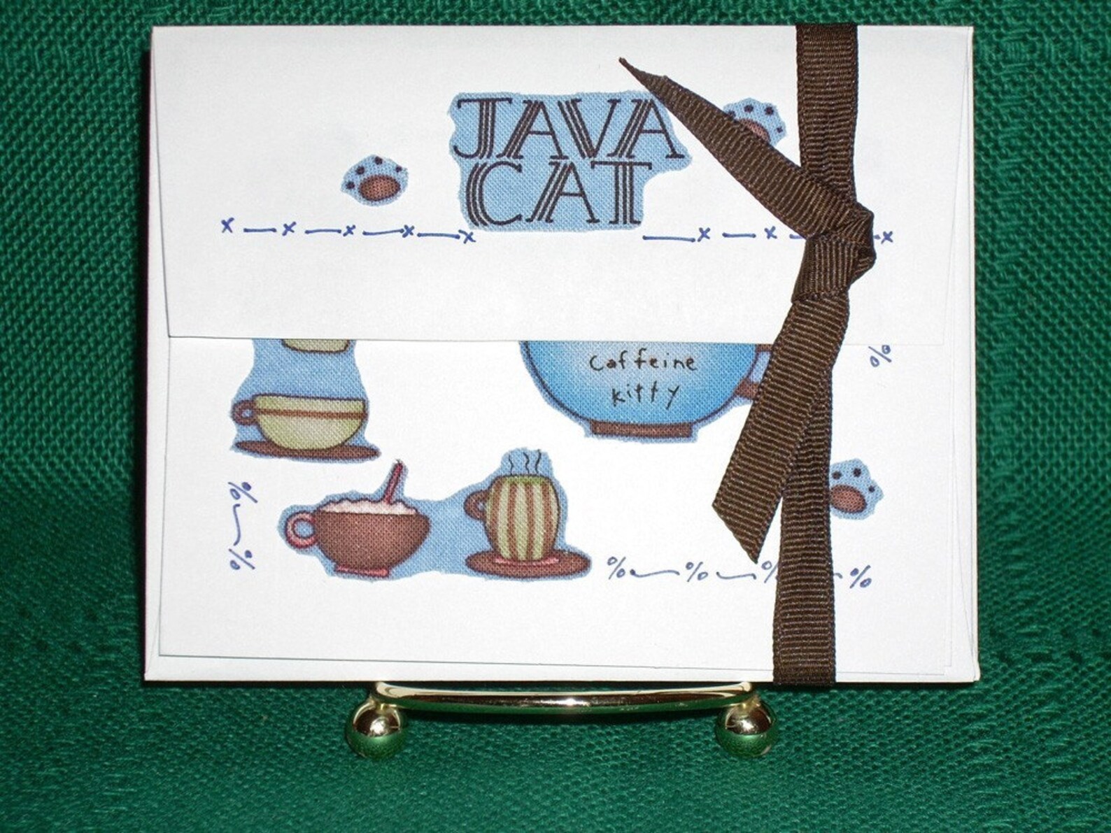 NOTE Cards/java Cats/ Fabric Applique/handmade Note Cards/set of 3 Note ...