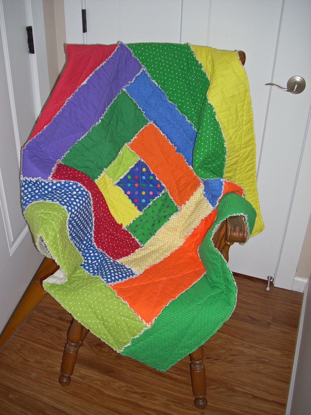 CHILD'S Quilt/pallet Quilt//rag Patchwork/handmade Quilt/primary Colors ...
