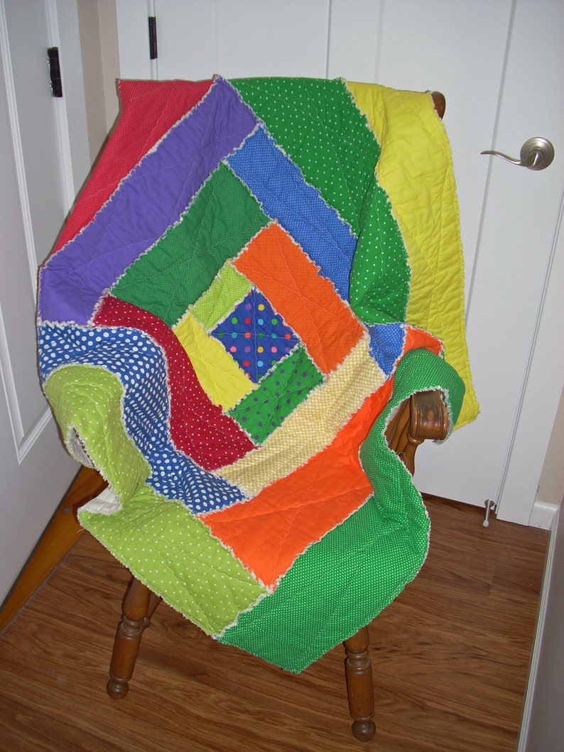 CHILD'S Quilt/pallet Quilt//rag Patchwork/handmade Quilt/primary Colors ...