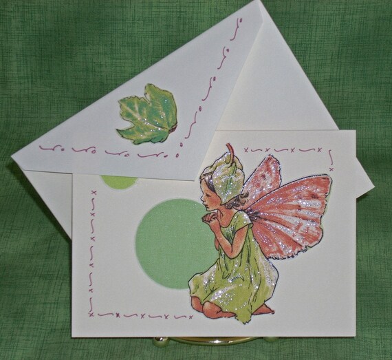NOTE Cards/fairies With Flowers/fabric Applique/set of 3 Note - Etsy