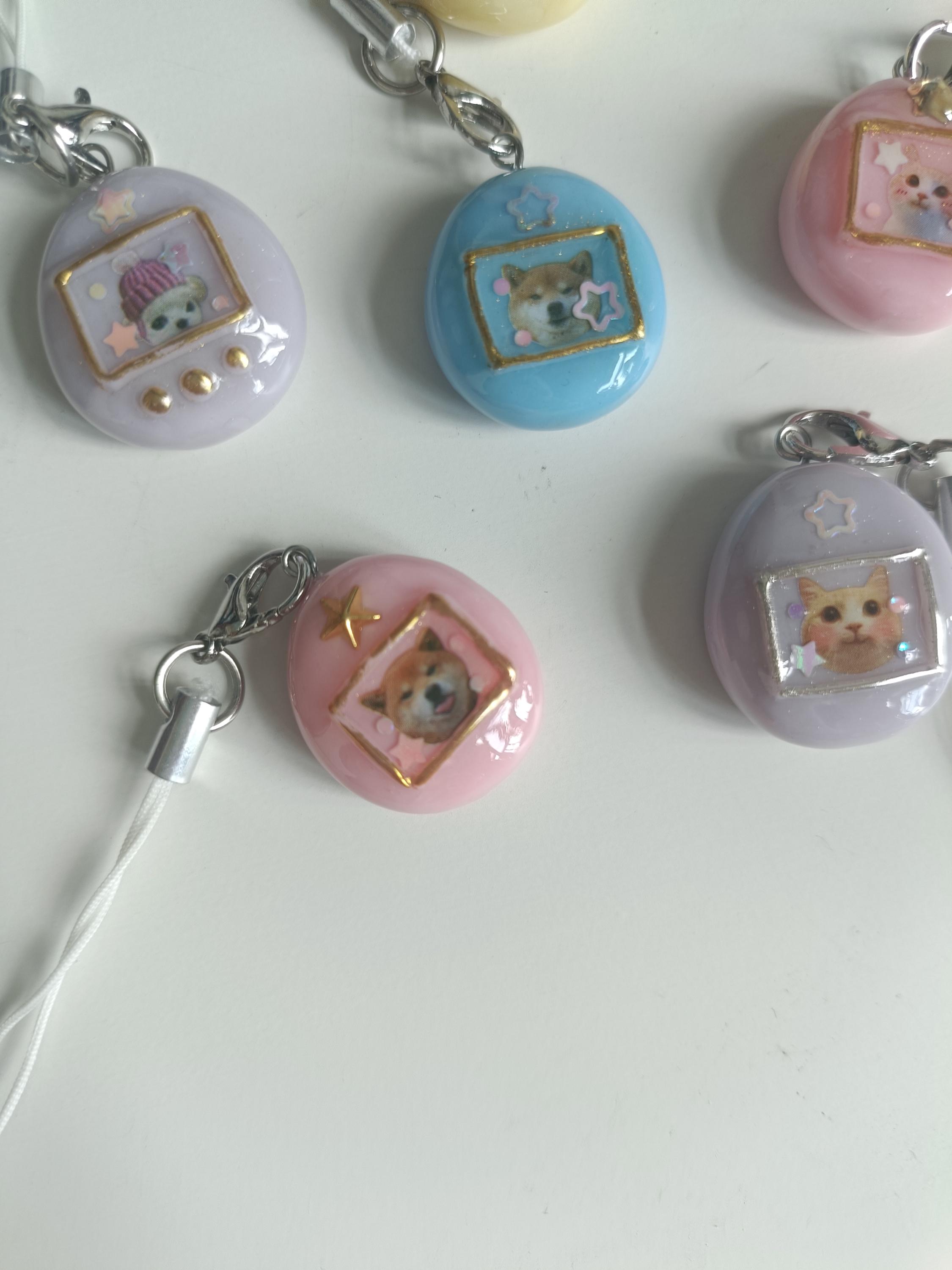 Y2K Animal Tamagotchi Clay Charm Keychain Clay Keychain Handmade Charm ...