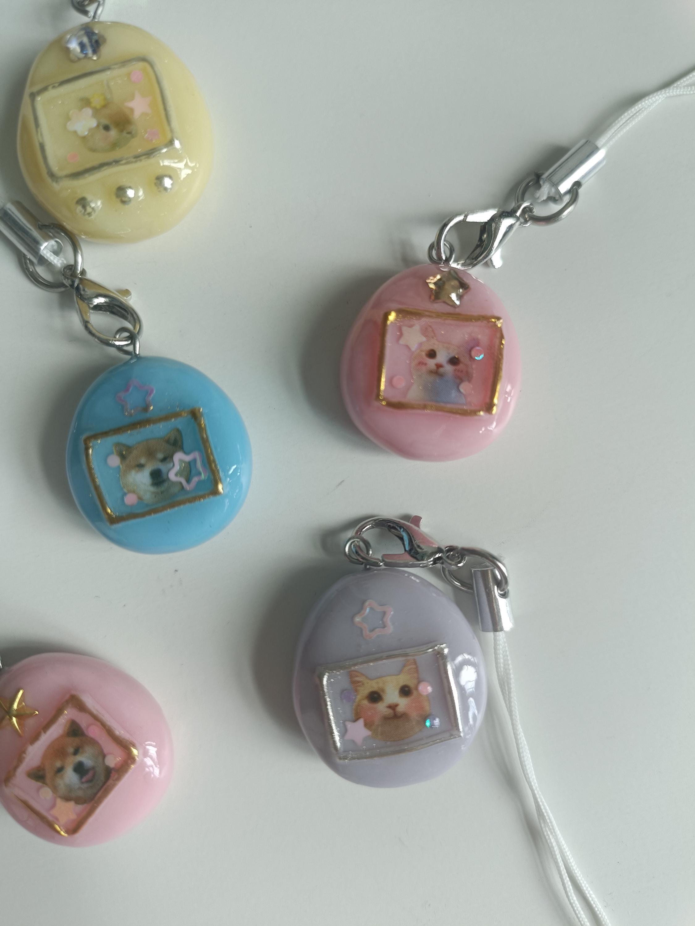 Y2K Animal Tamagotchi Clay Charm Keychain Clay Keychain Handmade Charm ...