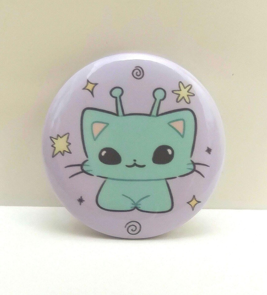 Mini Alien Cat Button Badge | Silly Cat Button Pin | Silly Cat Badge ...