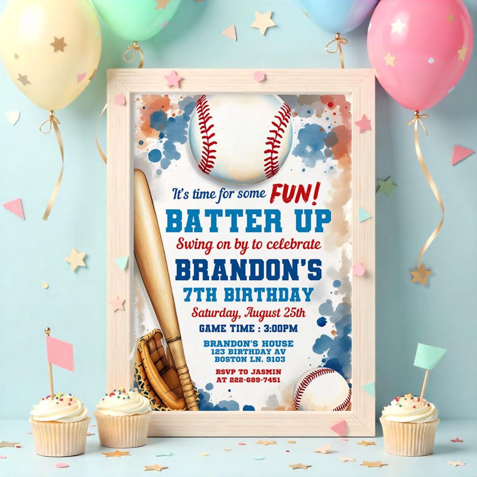 Baseball Birthday Invitation, Baseball Party Invitation, Baseball ...