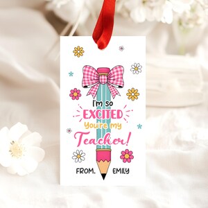 Printable First Day of School Gift Tag, Teacher Gift Tags, Teacher ...