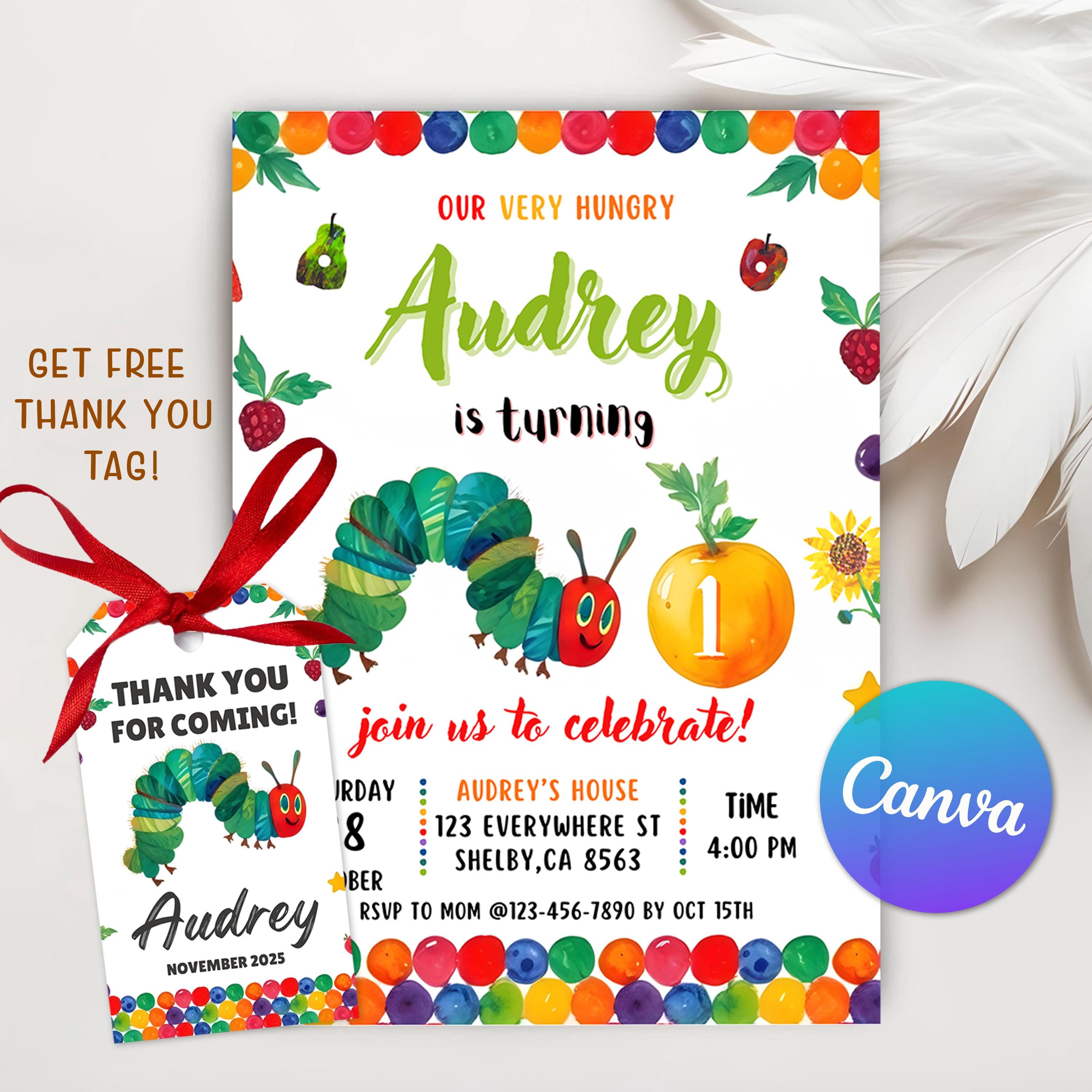 The Very Hungry Caterpillar First Birthday Invitation, Any Age Hungry ...
