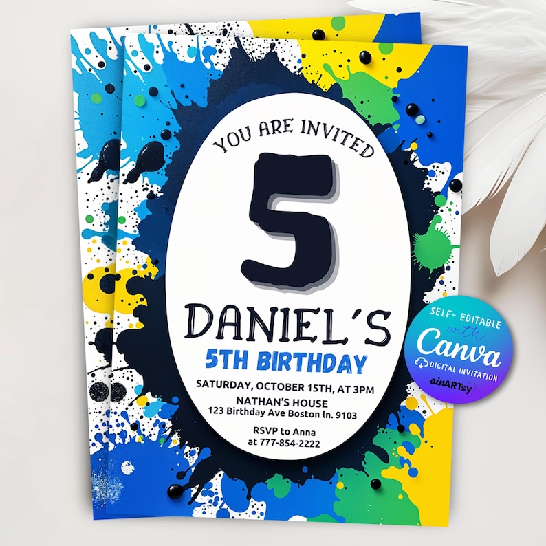 Boy Birthday Invitation, Boy Birthday Invites, Any Age Birthday Party ...