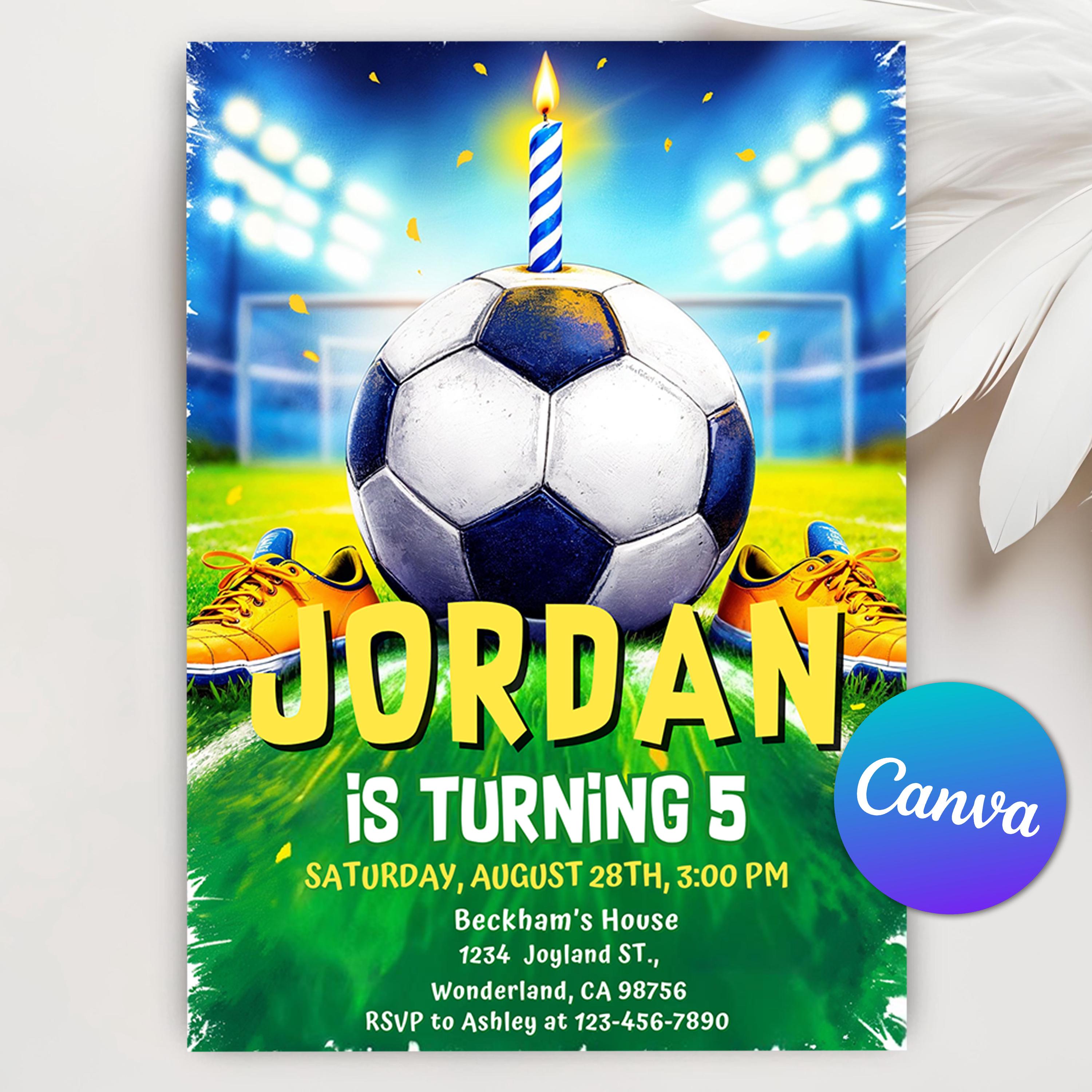 Soccer Birthday Invitation, Soccer Invitation, Soccer Party Invite ...