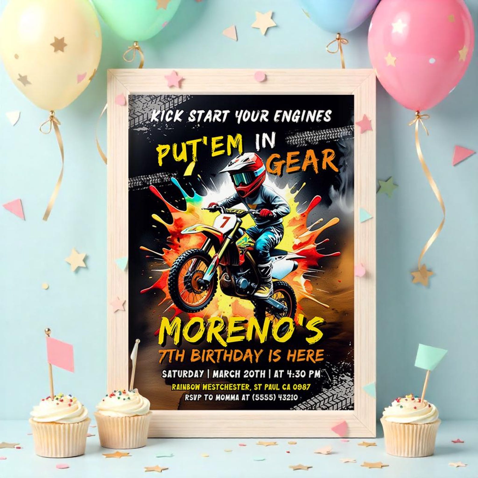 Dirt Bike Birthday Invitation, Dirt Bike Adventure Invite, Boys ...