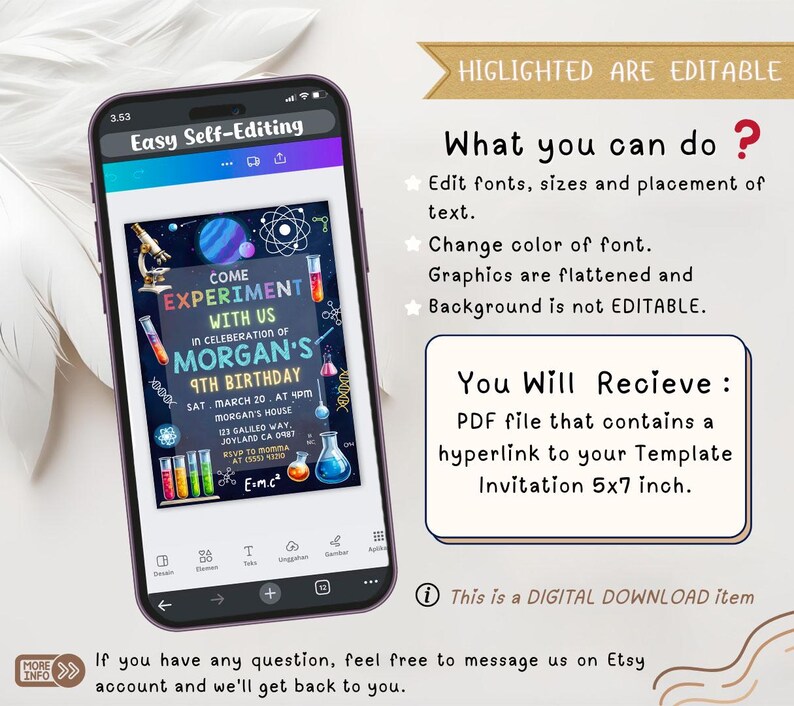 Mad Science Birthday Invitation, Science Lab Birthday, Girl Boy Science ...