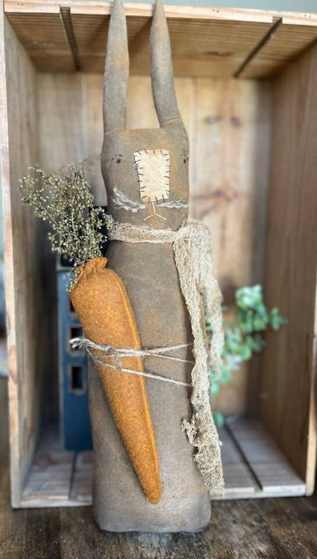 Edward Rabbit, Bunny, Primitive Rabbit, Rabbit, Farmhouse Rabbit - Etsy