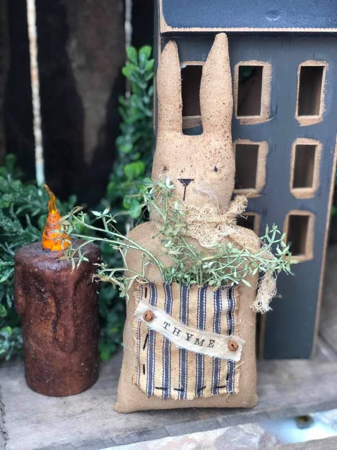 Made to Order - Spring Herb Bunny, Primitive Bunny - Etsy