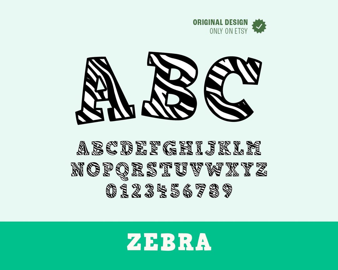 Zebra Print Letters A-Z | DIY Svgs, Cut Files (digital Download) - Etsy