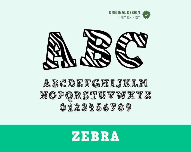 Zebra Print Letters A-Z | DIY Svgs, Cut Files (digital Download) - Etsy