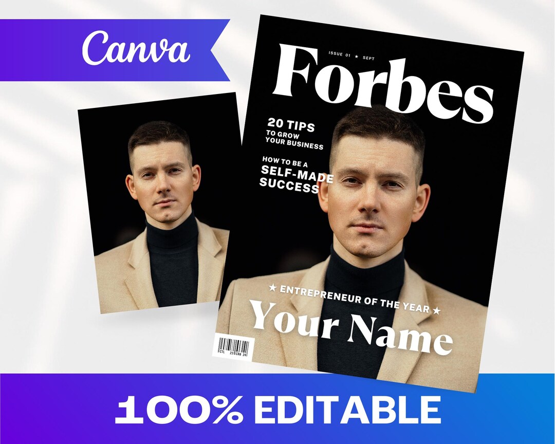 Business Magazine Cover Canva Template | Custom Magazine Cover | Canva ...