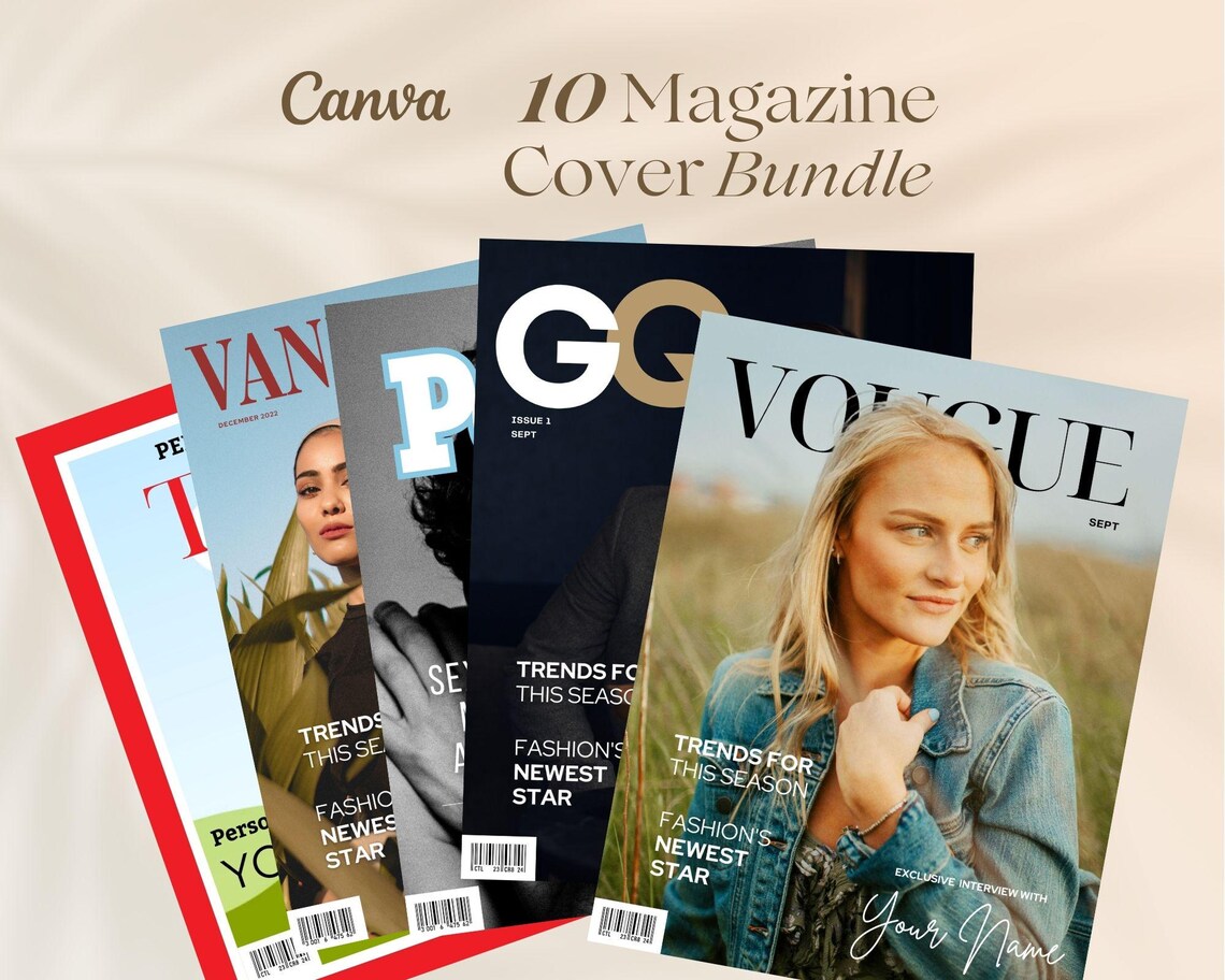 Canva Magazine Cover Templates: Fashion, Lifestyle, Music (digital ...
