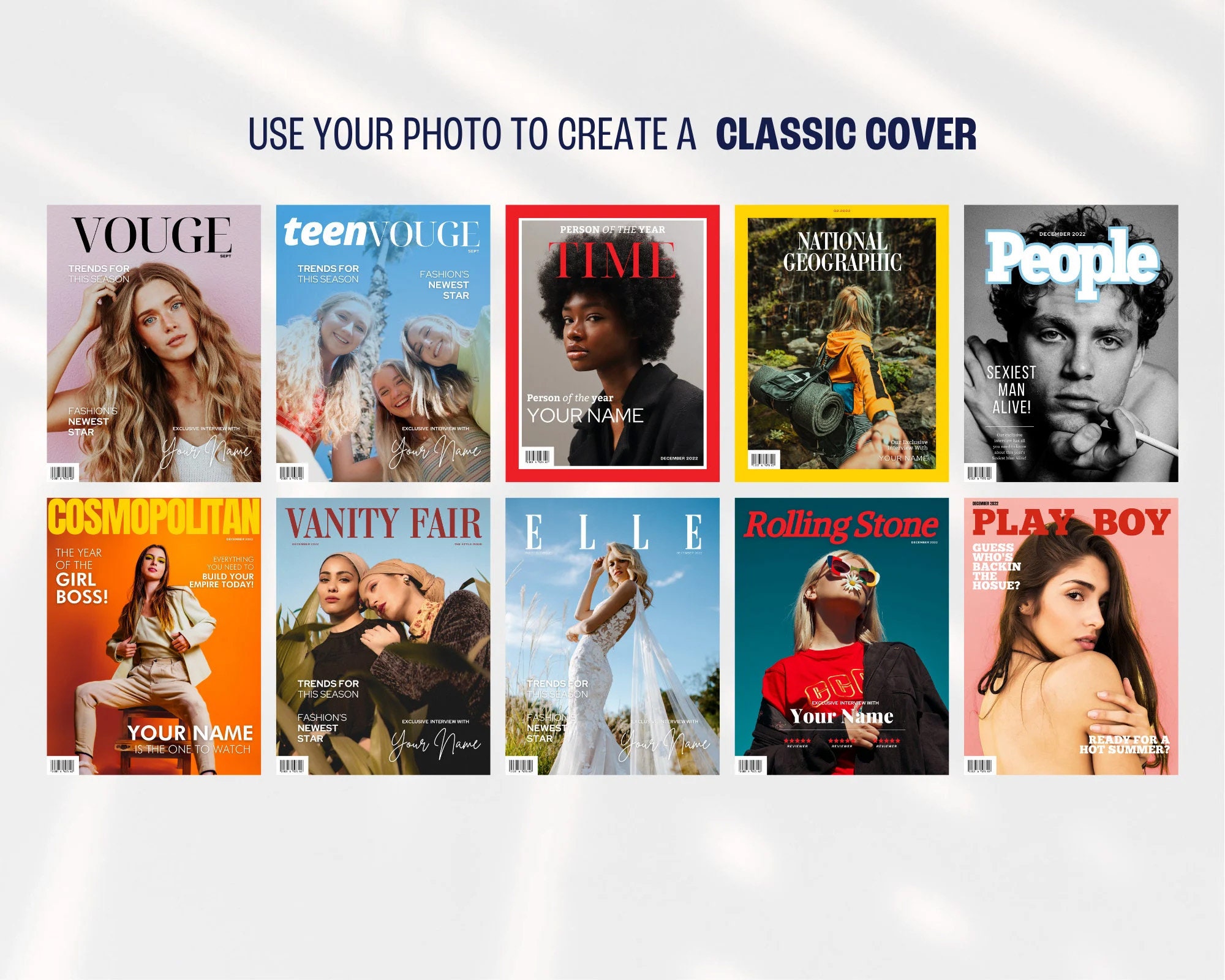 Canva Magazine Cover Template BUNDLE: Fashion, Lifestyle, Music, News ...