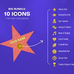 Recognition Star Award Template | Canva | Digital Download | Teacher ...