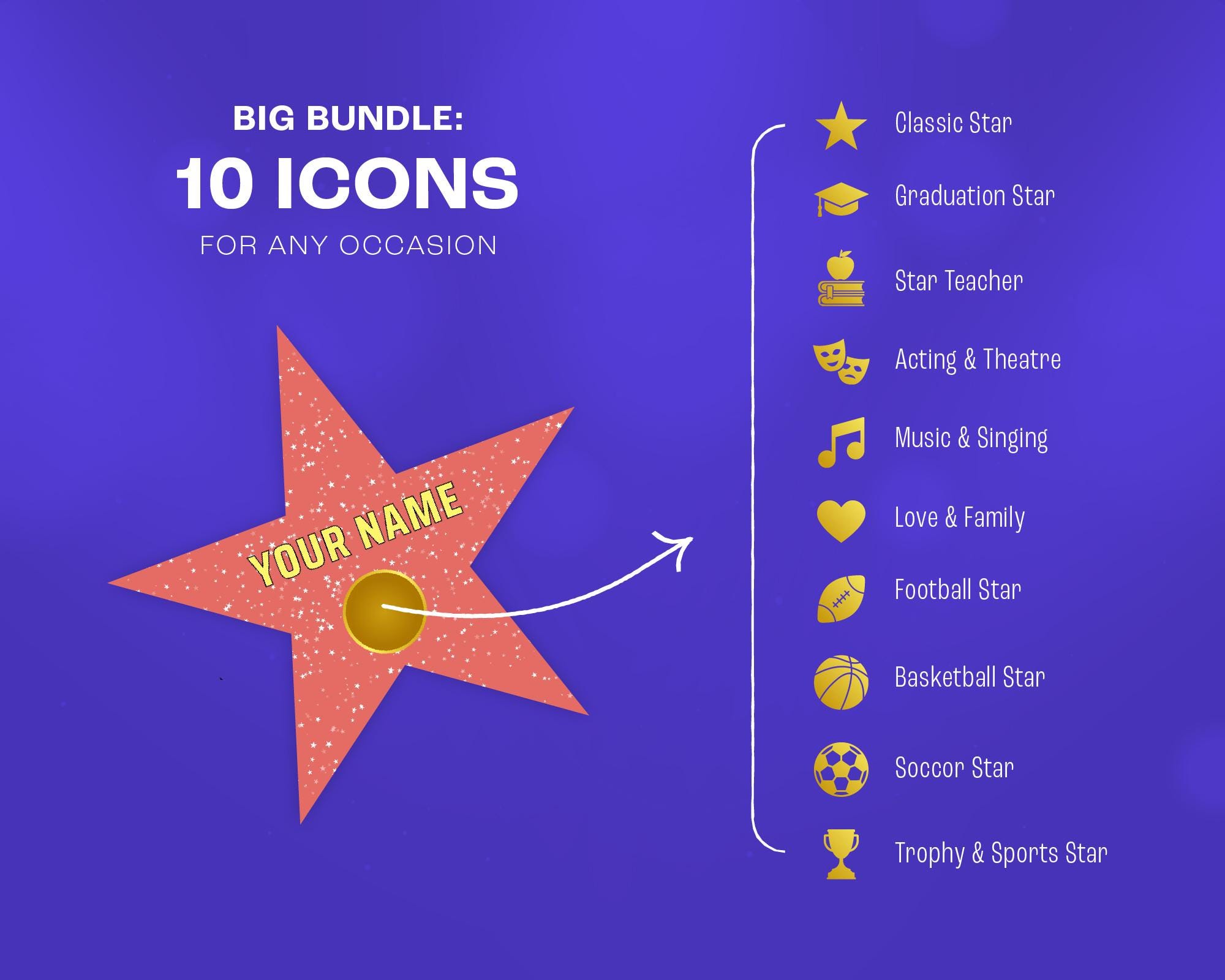 Recognition Star Award Template | Canva | Digital Download | Teacher ...