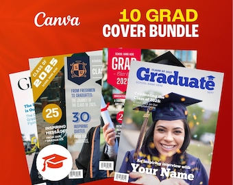2024 Graduation Editable Digital Magazine Cover | Custom Magazine Cover ...