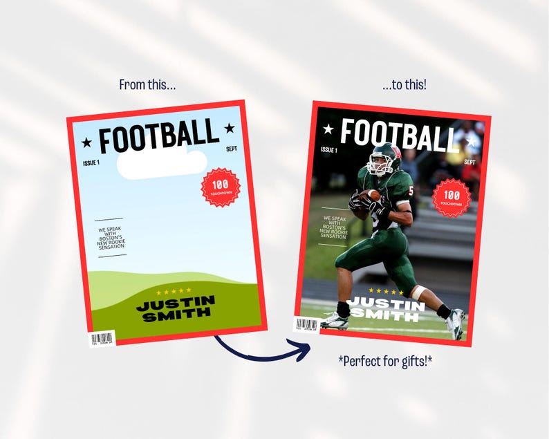 Football Magazine Cover Template | Custom Canva Layout (digital) - Etsy